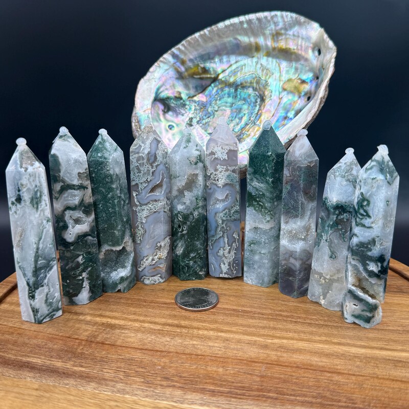 Vintage Moss Agate Tower - Etsy