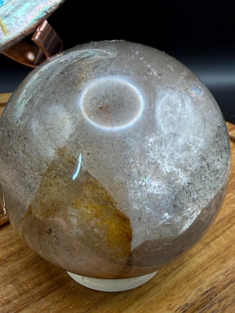 Garden Quartz Sphere, Lodolite Crystal Ball 70.2mm 482g Fae Decor ...