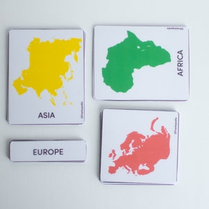 Montessori World Continents Map Printable Montessori World Map for Kids ...