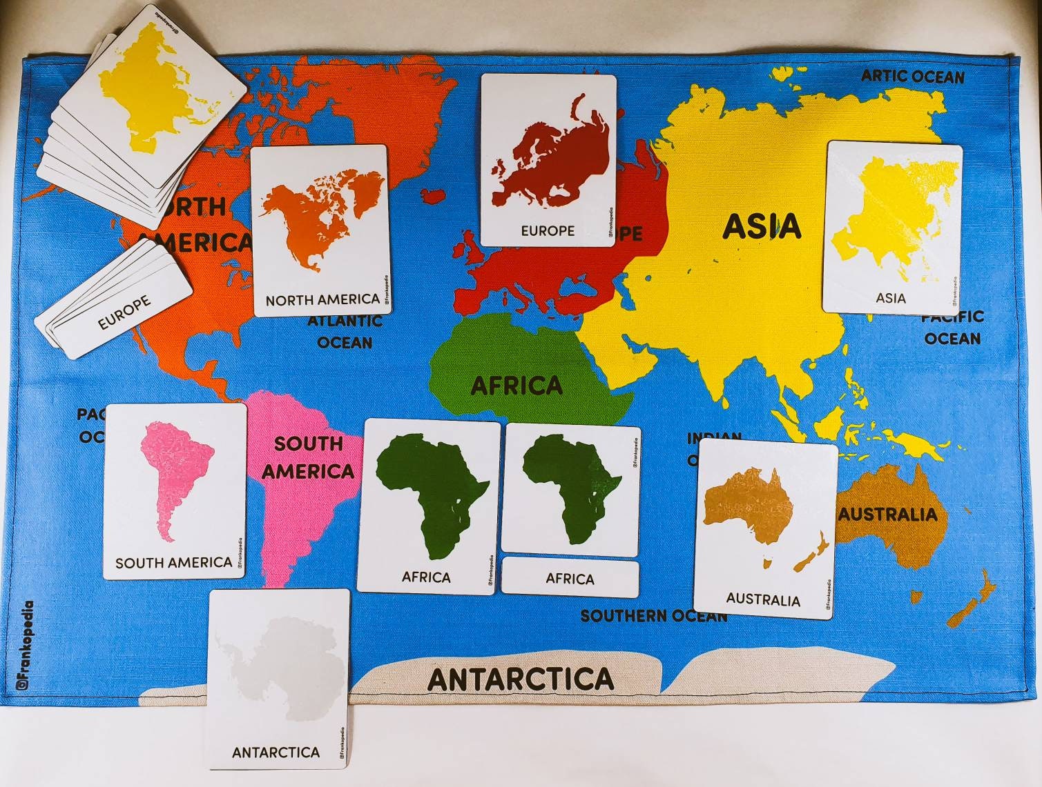 Montessori world continents map Montessori world Map for | Etsy