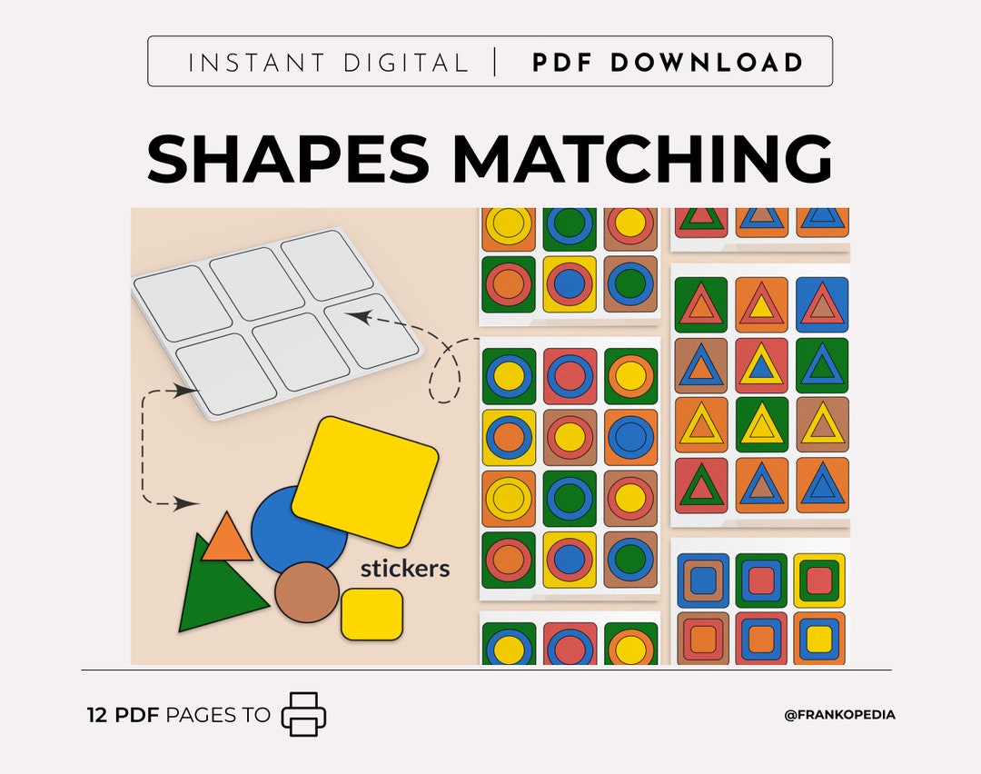 Shapes and Colours Pattern Matching Game for Toddlers Montessori ...