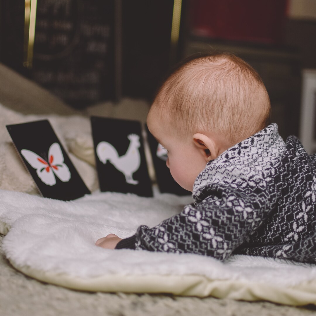 Baby Sensory High Contrast Cards Black & White Cards Newborn Sensory ...