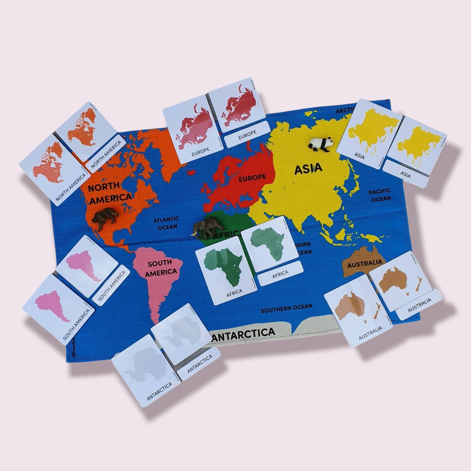 Montessori World Continents Map Montessori World Map for - Etsy