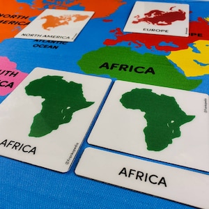 Montessori World Continents Map Printable Montessori World Map for Kids ...