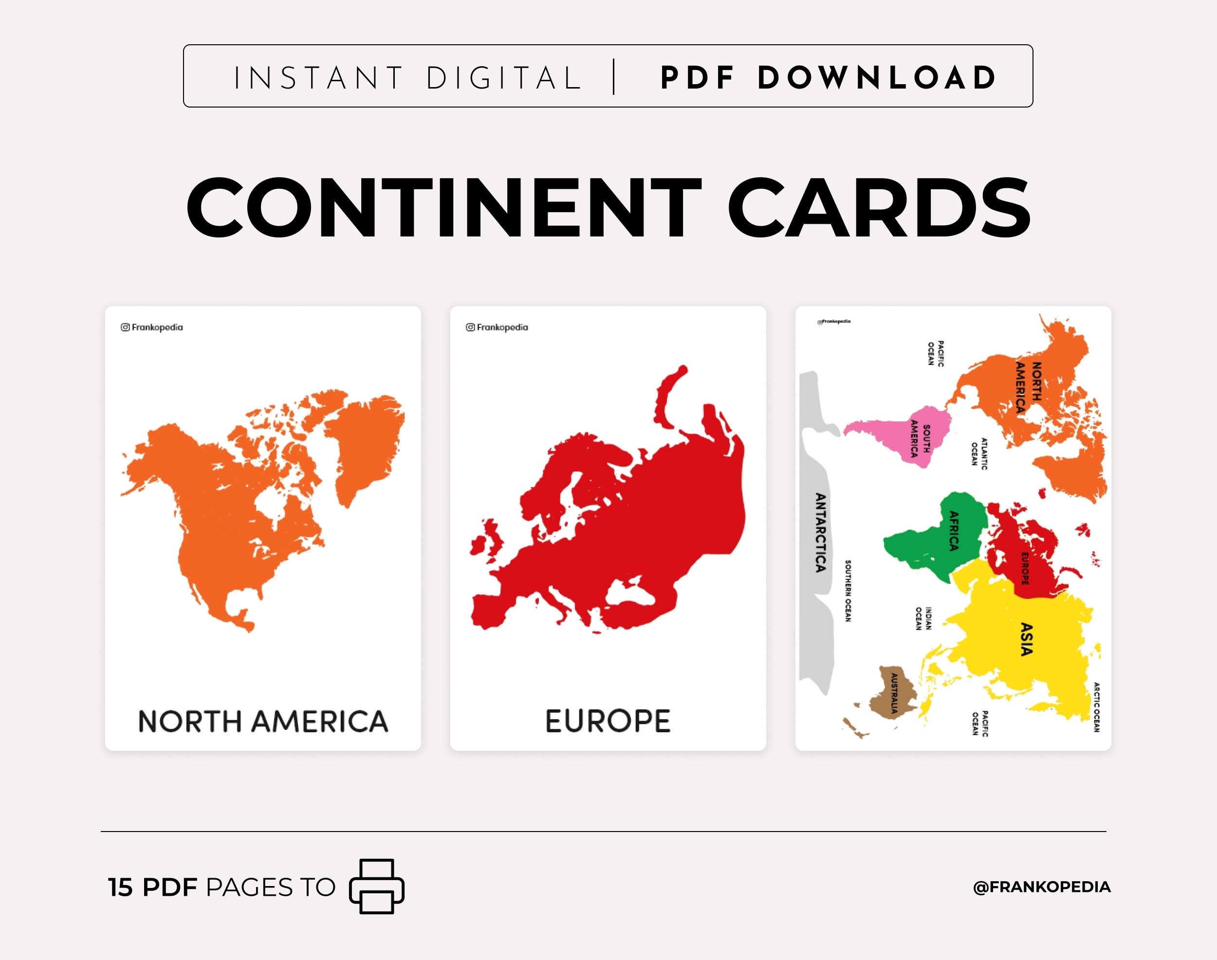 Montessori World Continents Map Printable Montessori World Map - Etsy ...