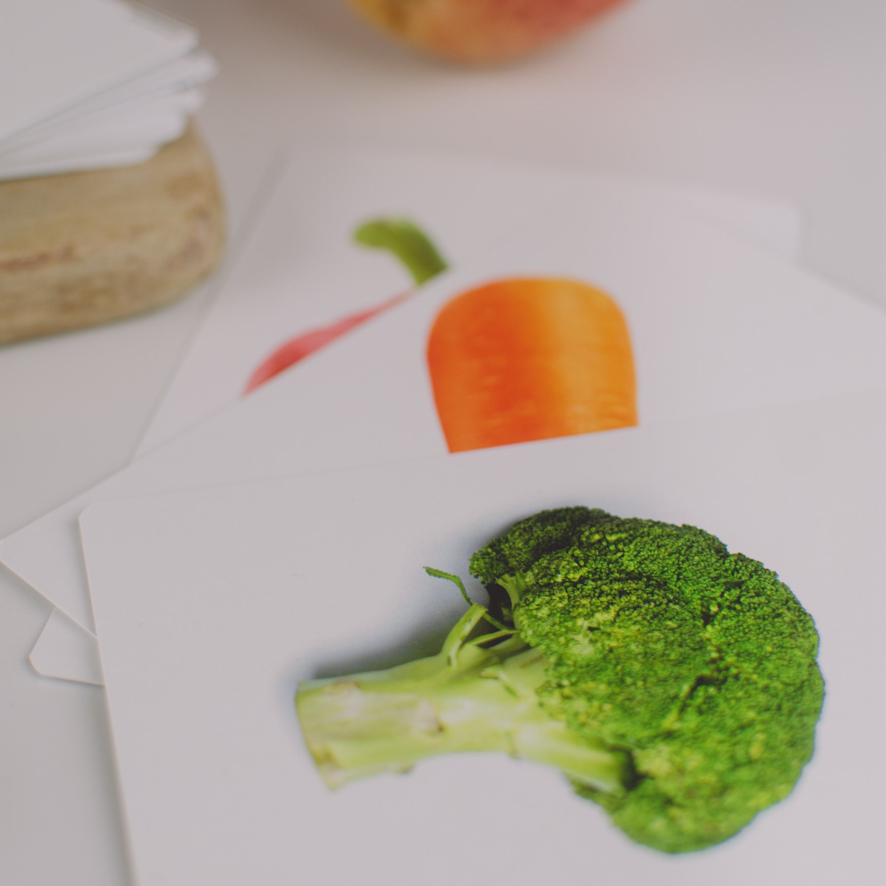 Vegetable & Fruit Cards Montessori Matching Flash Cards - Etsy
