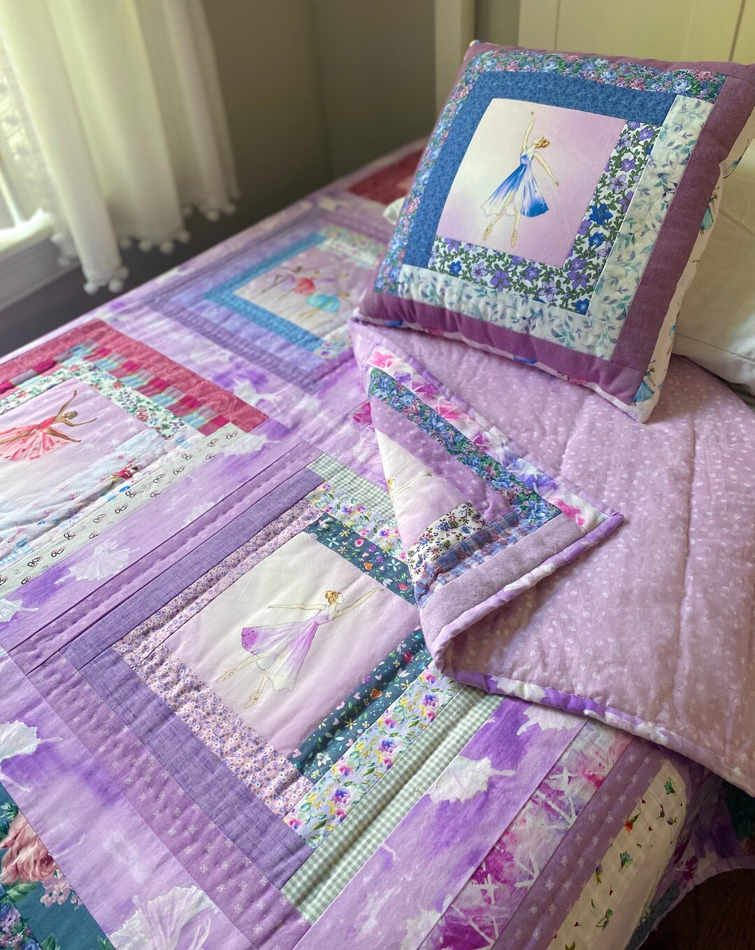 Ballerina Quilt Handmade One-of-a-kind Patchwork Style Twin Size Ballet ...