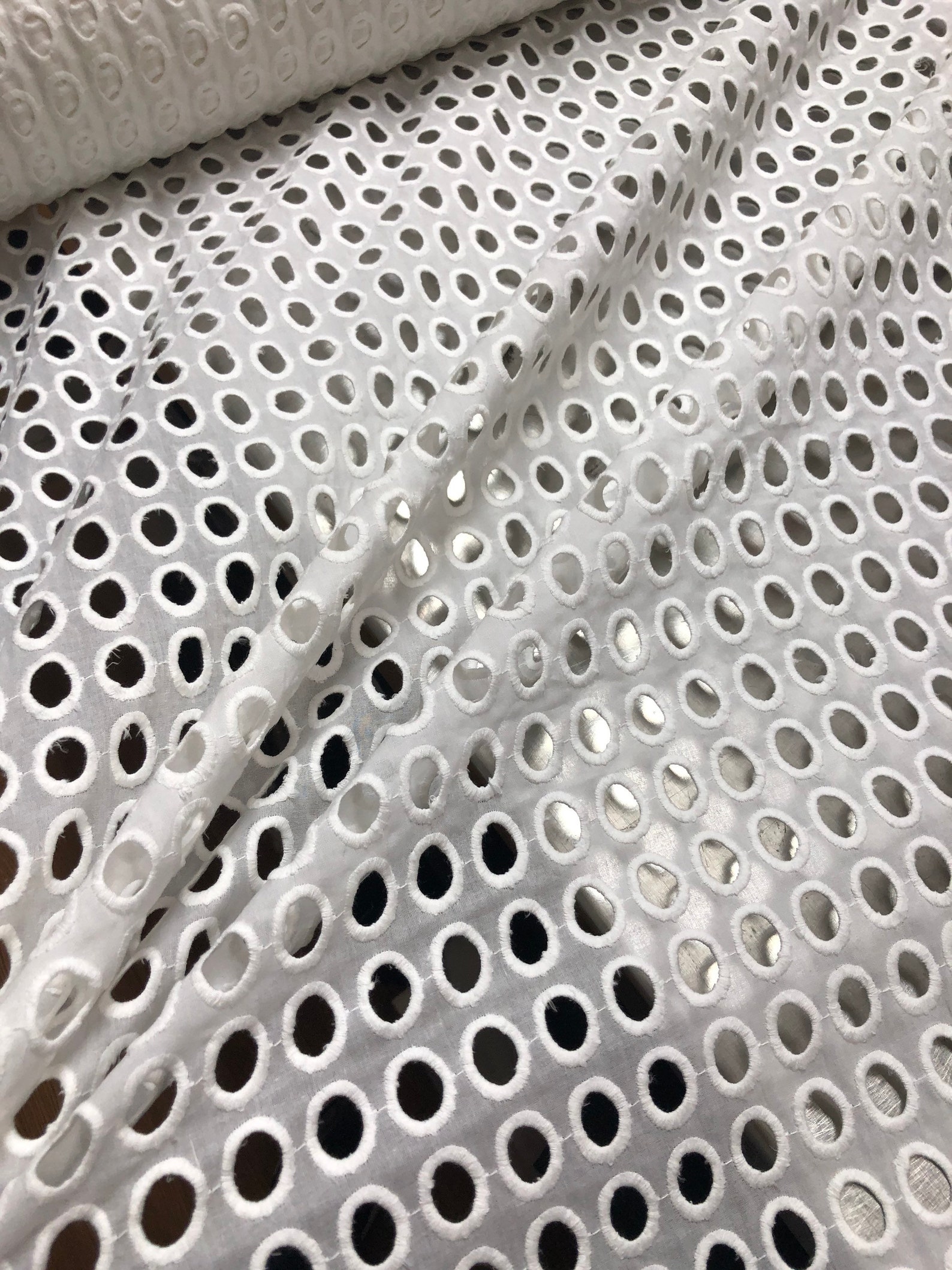 Fabric: White Cotton Eyelet Embroidered 54" Wide - Etsy