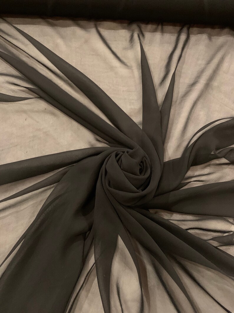 French Silk Chiffon Fabric, 44” Wide, Sold by the Yard. Colors ...