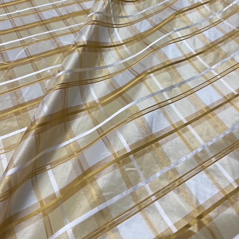 Plaid Silk Jacquard Fabric - Etsy UK
