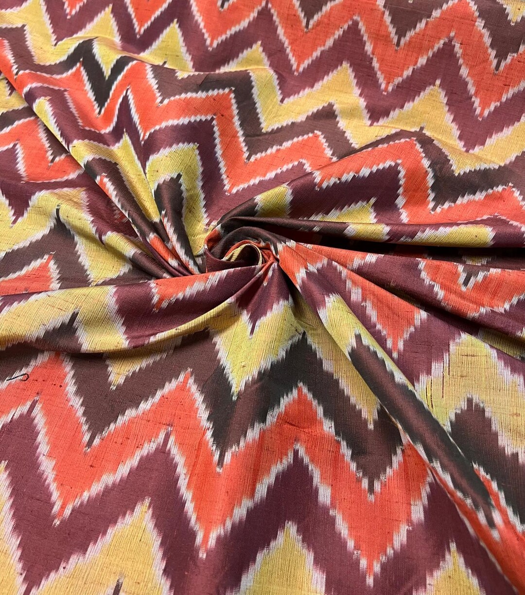 Silk Print Vibrant Color Ikat Fabric 54” Wide. Design Variations ...
