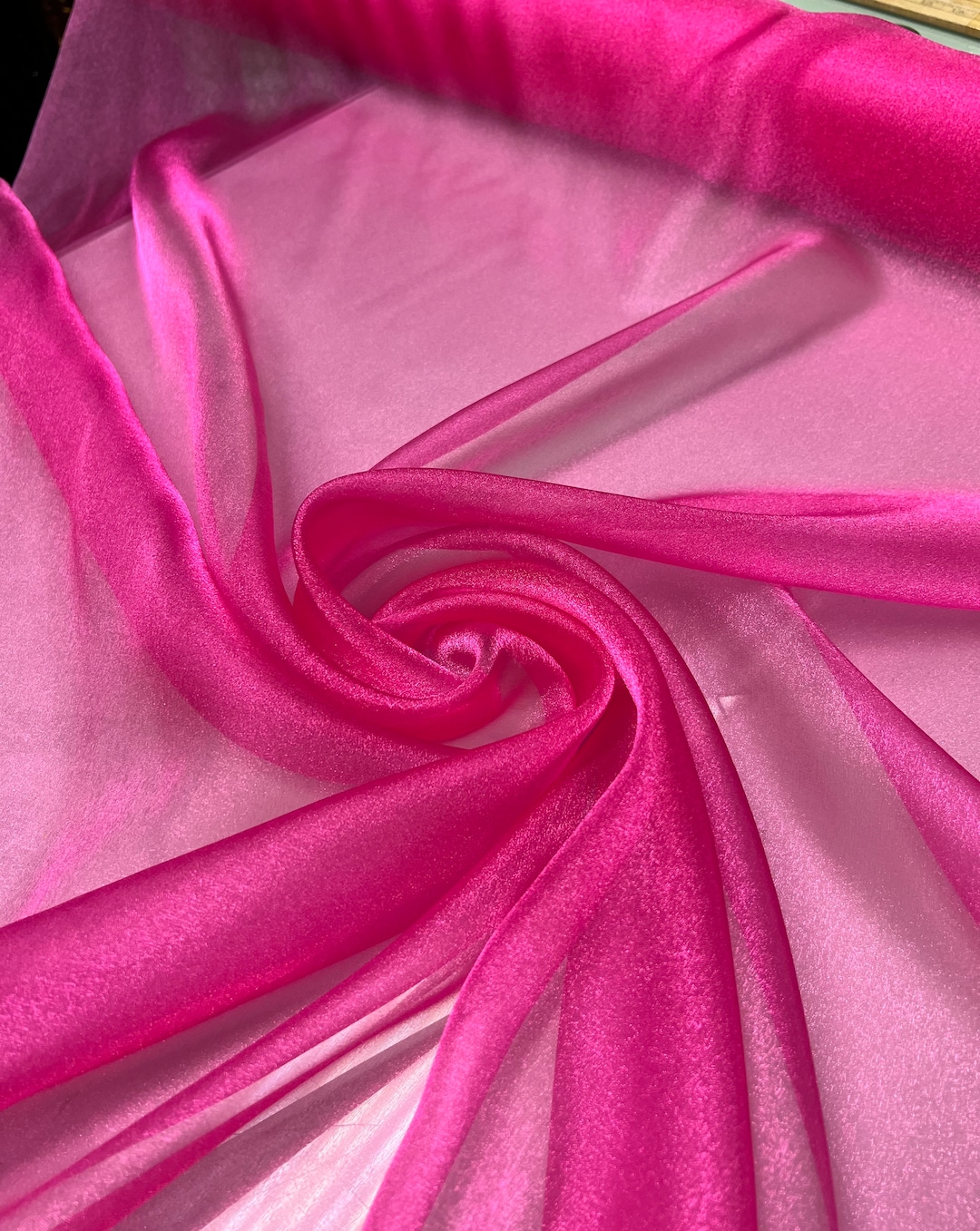 Shiny Fusia Pink Poly Organza Fabric 45” Wide, Sold by the Yard. - Etsy