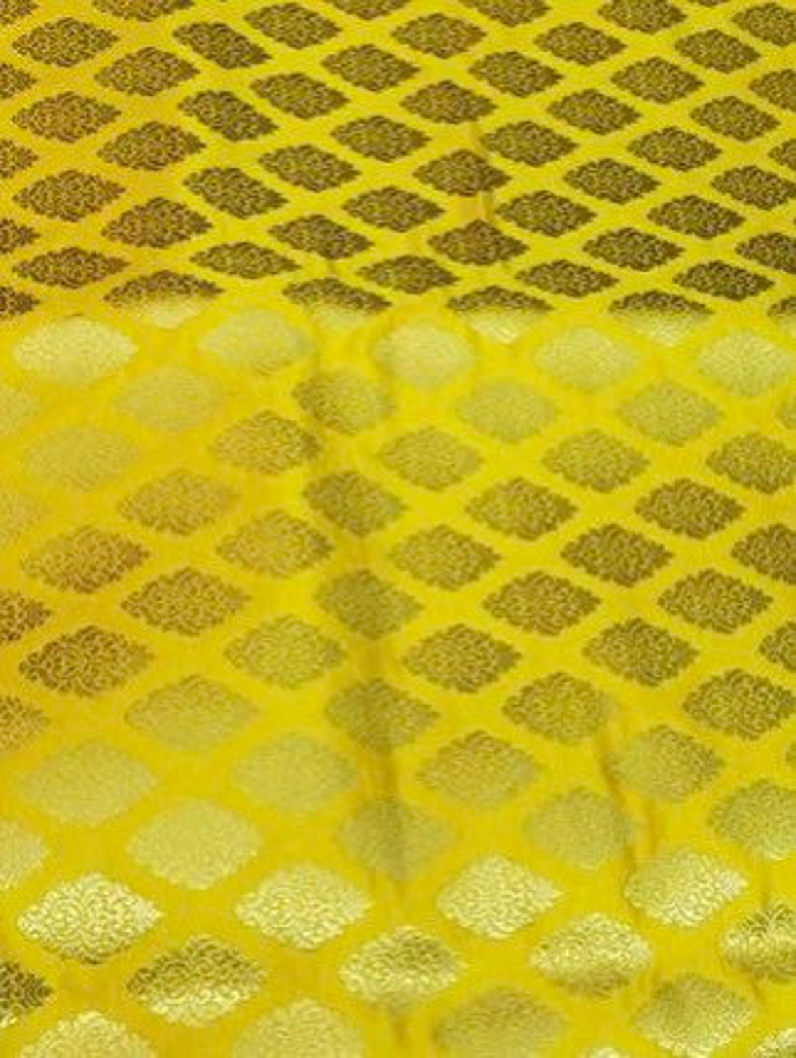 Fabric: Yellow Gold Brocade, 45” Wide Sold by the Yard - Etsy