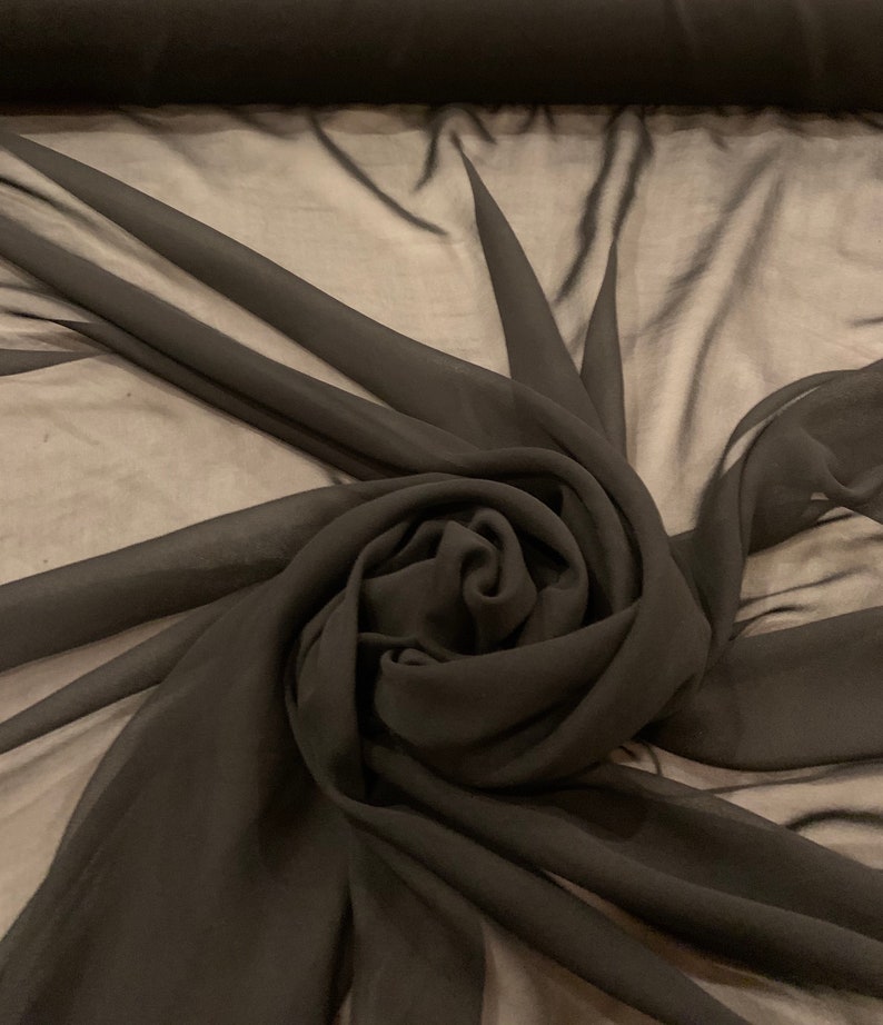 French Silk Chiffon Fabric, 44” Wide, Sold by the Yard. Colors ...