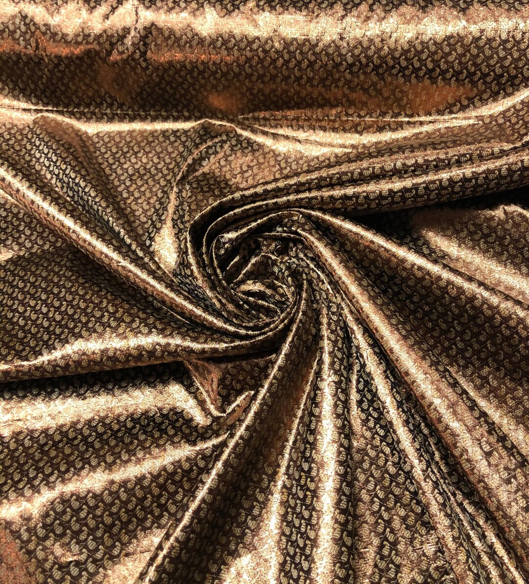 Gold Matalic Jaquard Think Brocade 45 Wide. Beautiful Bronze Gold ...