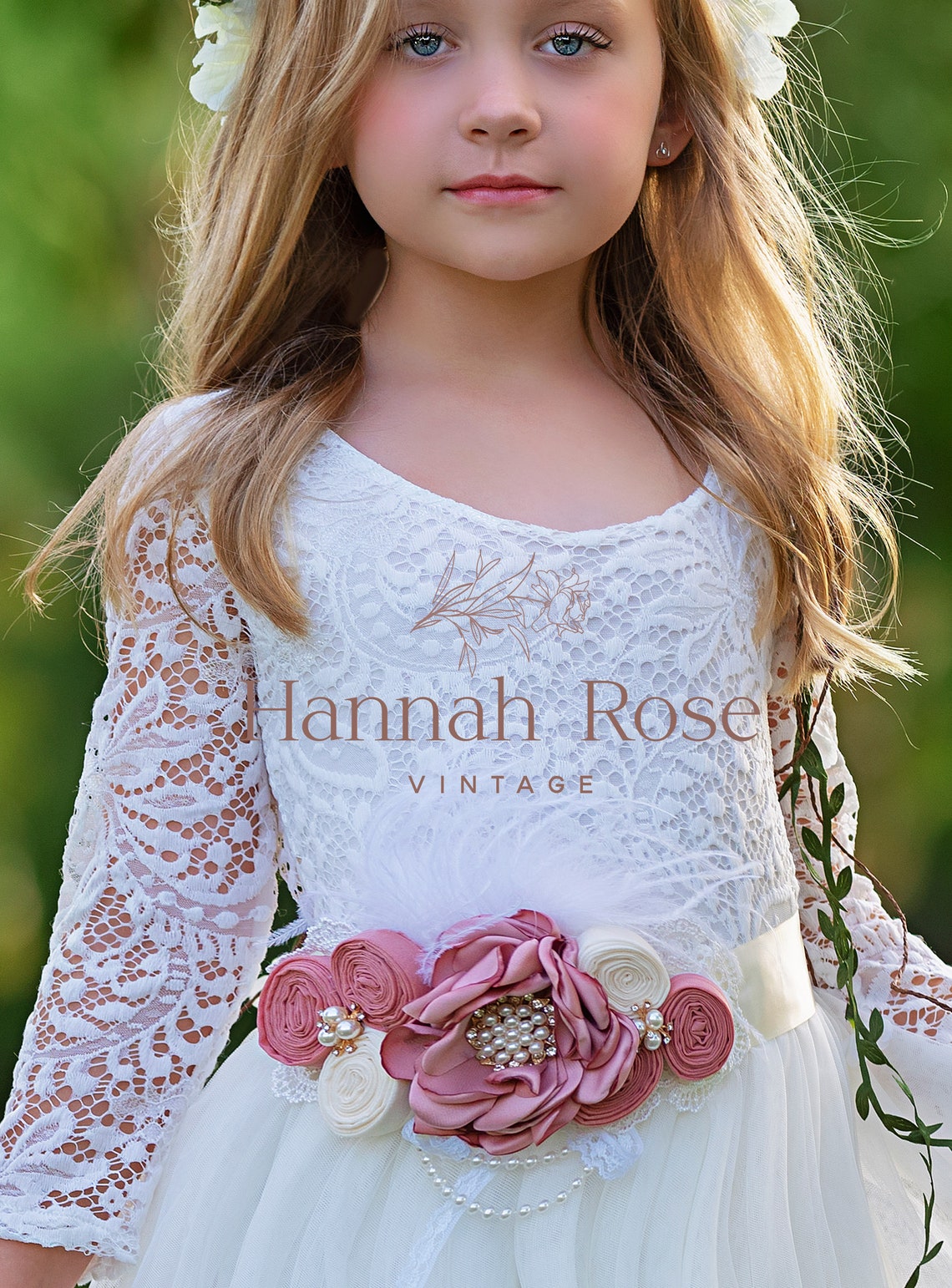 Rolled Flower Sash Flower Girl Sash Wedding Sash Sash Belt | Etsy