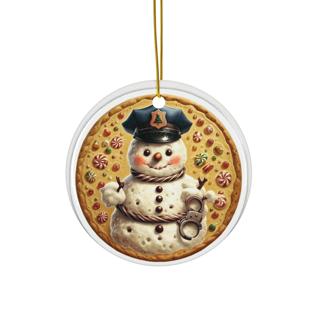Ceramic Ornament, Christmas Police Officer Snowman, Xmas Tree ...