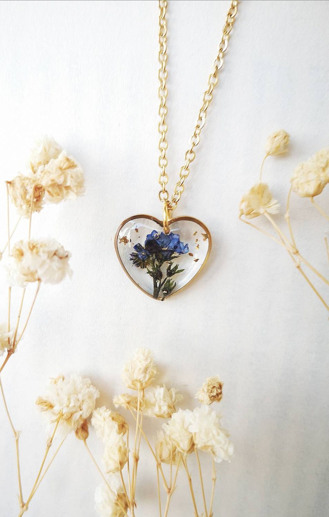 Forget Me Not Necklace,dainty Forget Me Not Jewelry, Real Flower ...