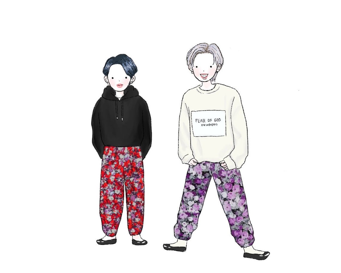 BTS PJ Pants Floral Party Pants / RM Pants/ Jimin Pants - Etsy