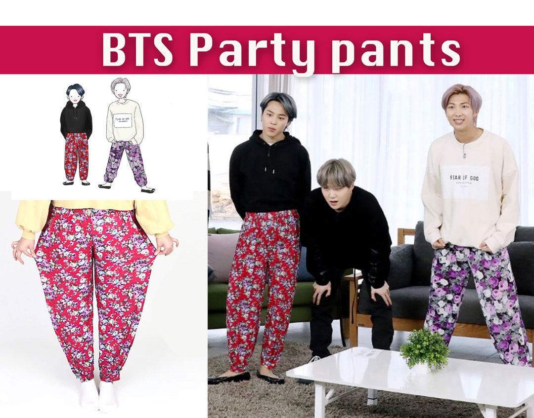 BTS PJ Pants Floral Party Pants / RM Pants/ Jimin Pants - Etsy