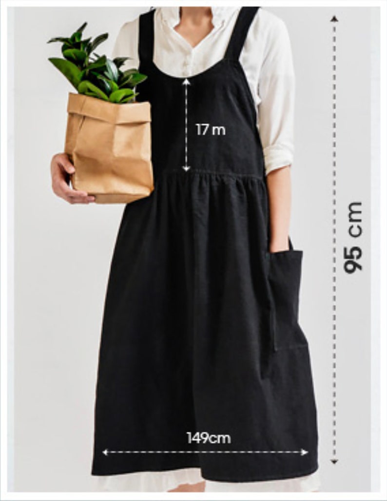 Linen Apron Dress/ Women Apron Dress/ Loose Fit Dress with | Etsy