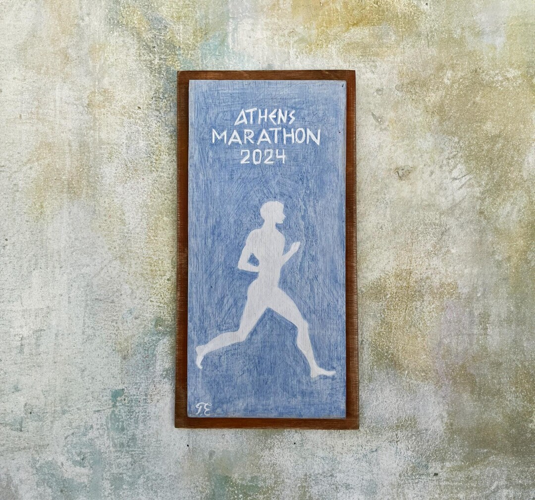 Athens Marathon 2024 the Authentic, Greece, Runner, Handcrafted Unique ...