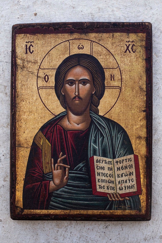 Jesus Christ ''blessing'' Icon Greek | Etsy