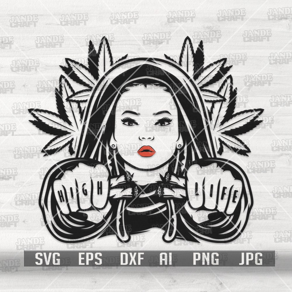 Rasta Girl High Life Svg Smoking Weed Cut File Joint Blunt - Etsy