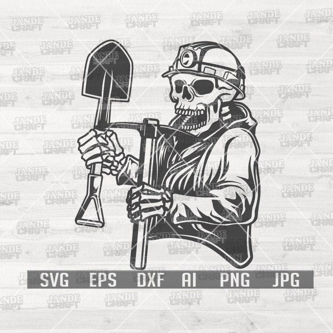 Mining Svg | Skull Svg | Mining Skull Svg | Miner Svg | Mining Tools ...