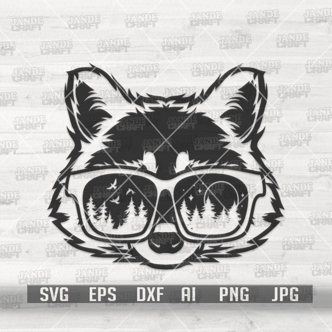 Raccoon Forest Scene Svg | Trash Panda Clipart | Trashy Cat Cutfile ...