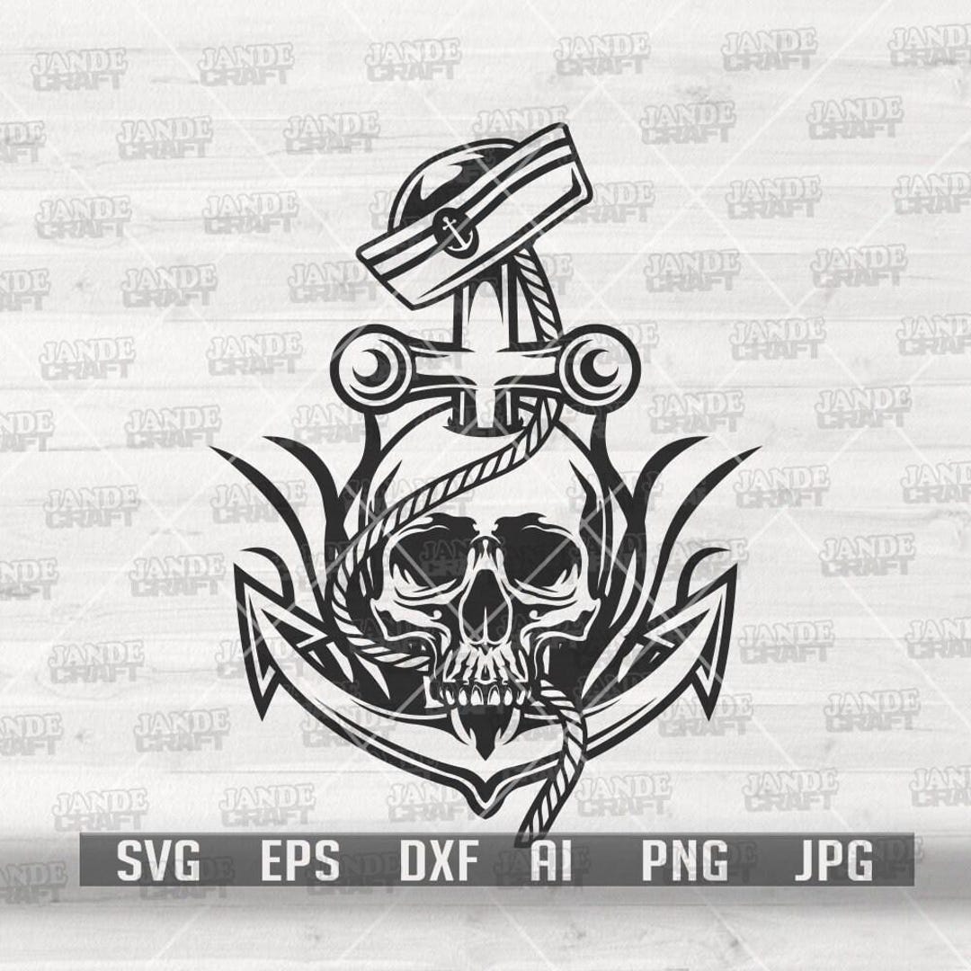 Anchor Svg | Anchor Skull Svg | Pirate Skull Svg | Mariner Dad Svg ...