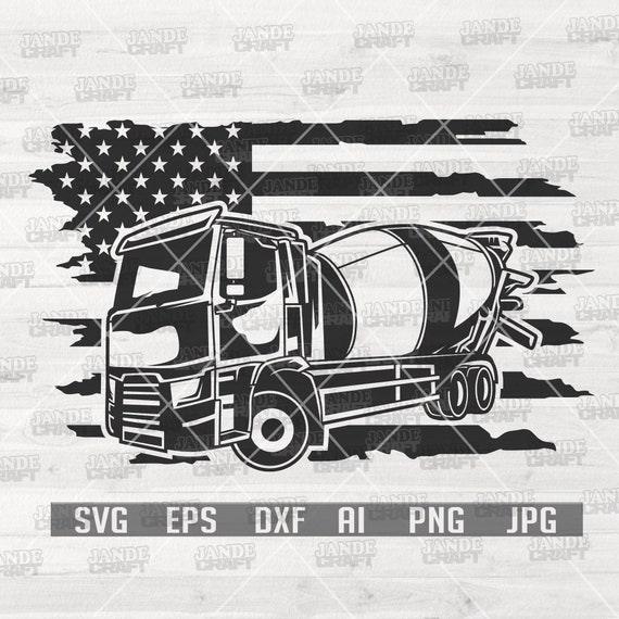 US Cement Mixer Truck Svg Cement Mixer Svg Concrete Truck - Etsy