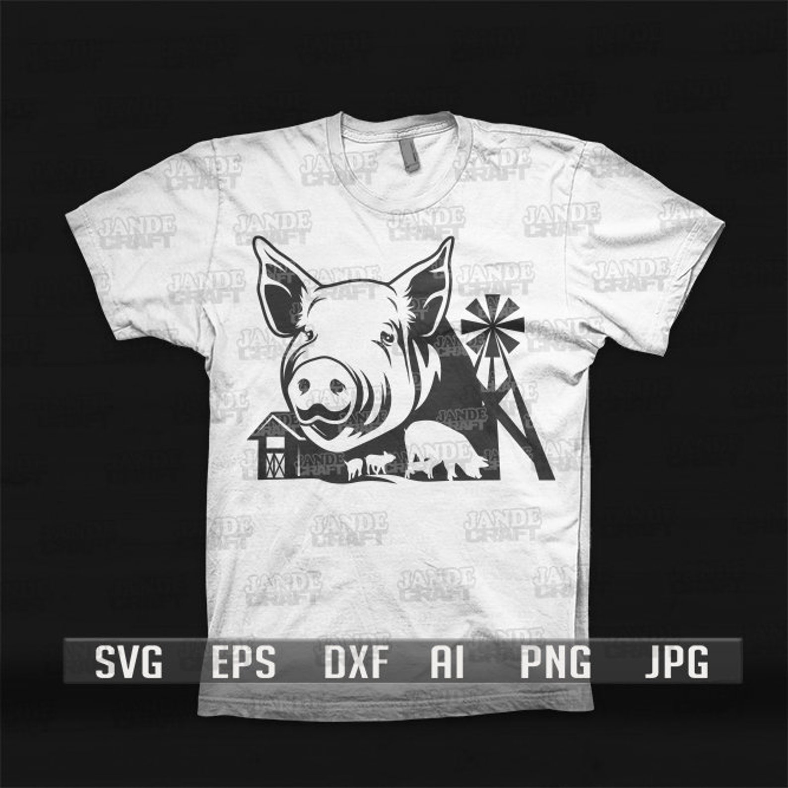 Farm Pig Svg | Pig Clipart | Pig Stencil | Pig Cutfile | Pig Png ...