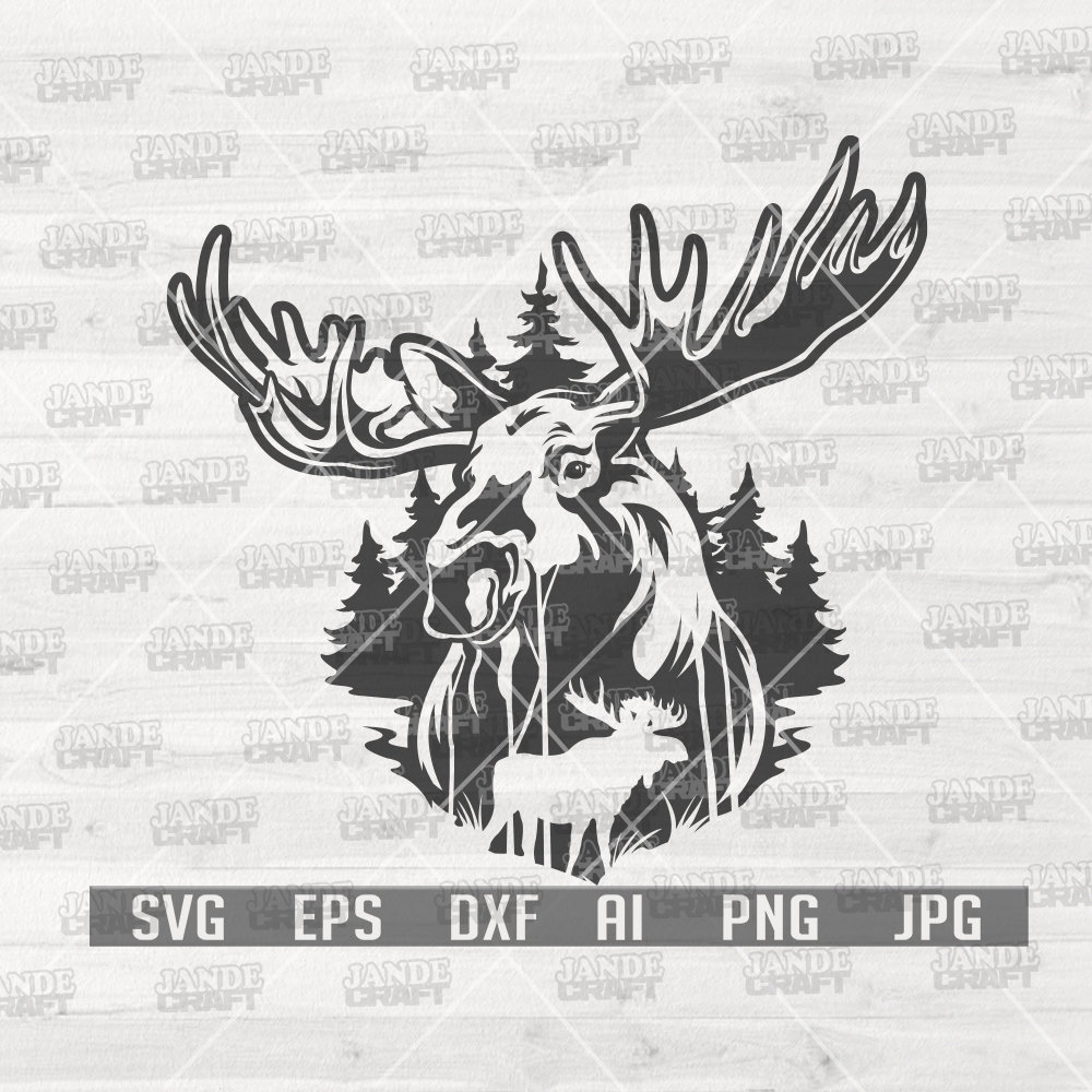 Moose Outdoor Svg | Outdoor Scene Svg | Moose Svg | Moose Clipart ...