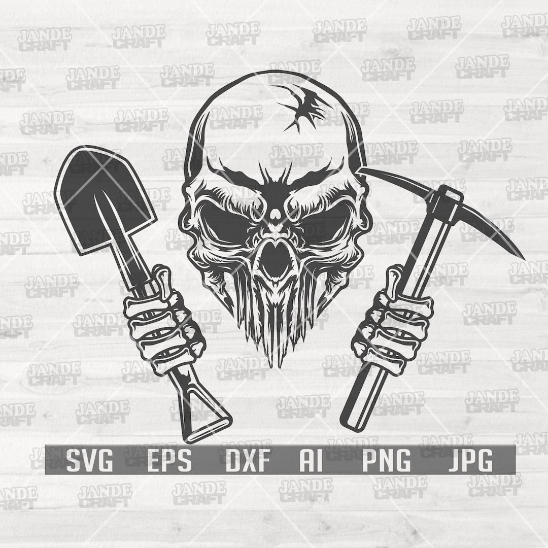 Mining Skull Svg | Mining Tools Clipart | Miner Dad T-shirt Design Gift ...