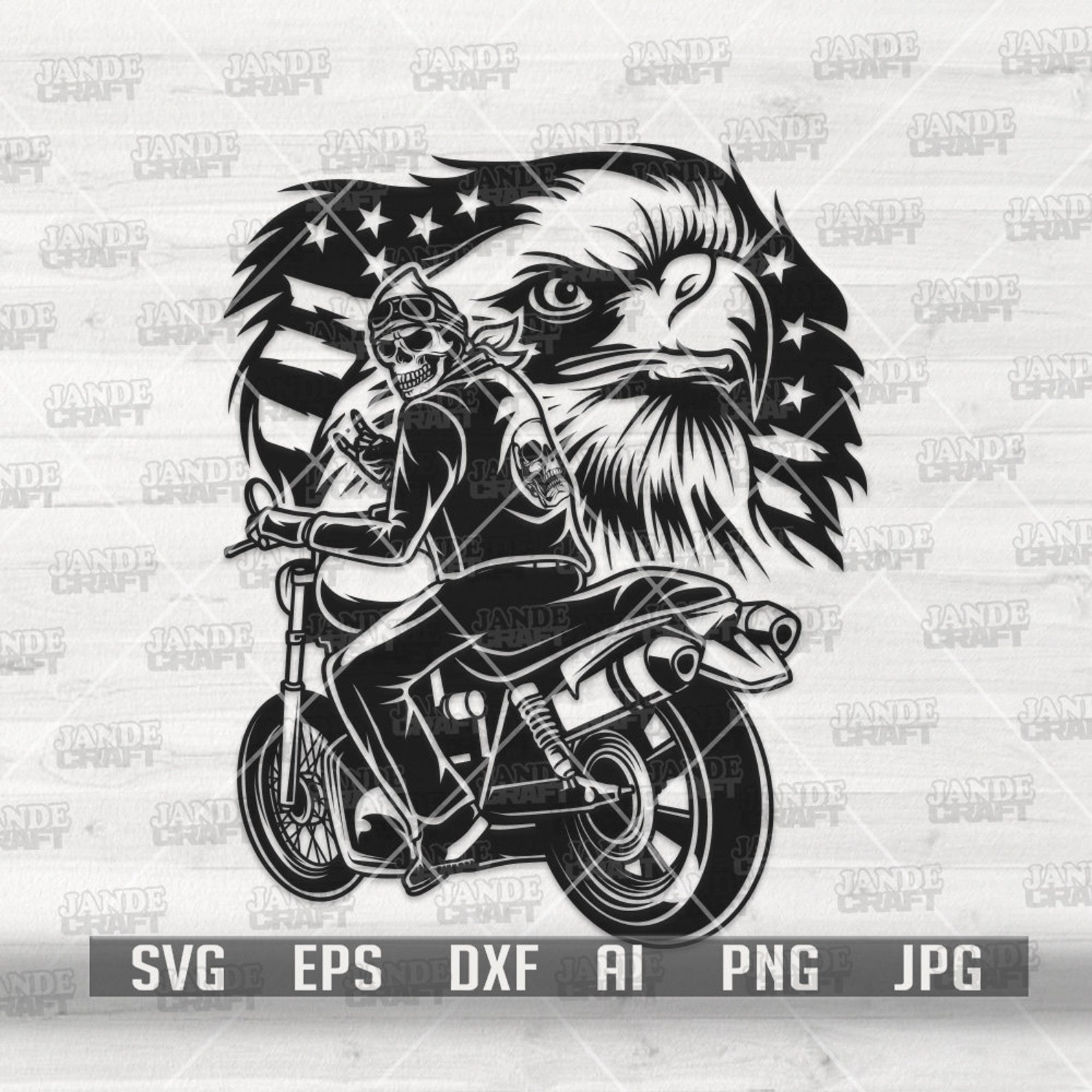 US Eagle Biker Svg Patriotic American Animal Clipart Biker - Etsy