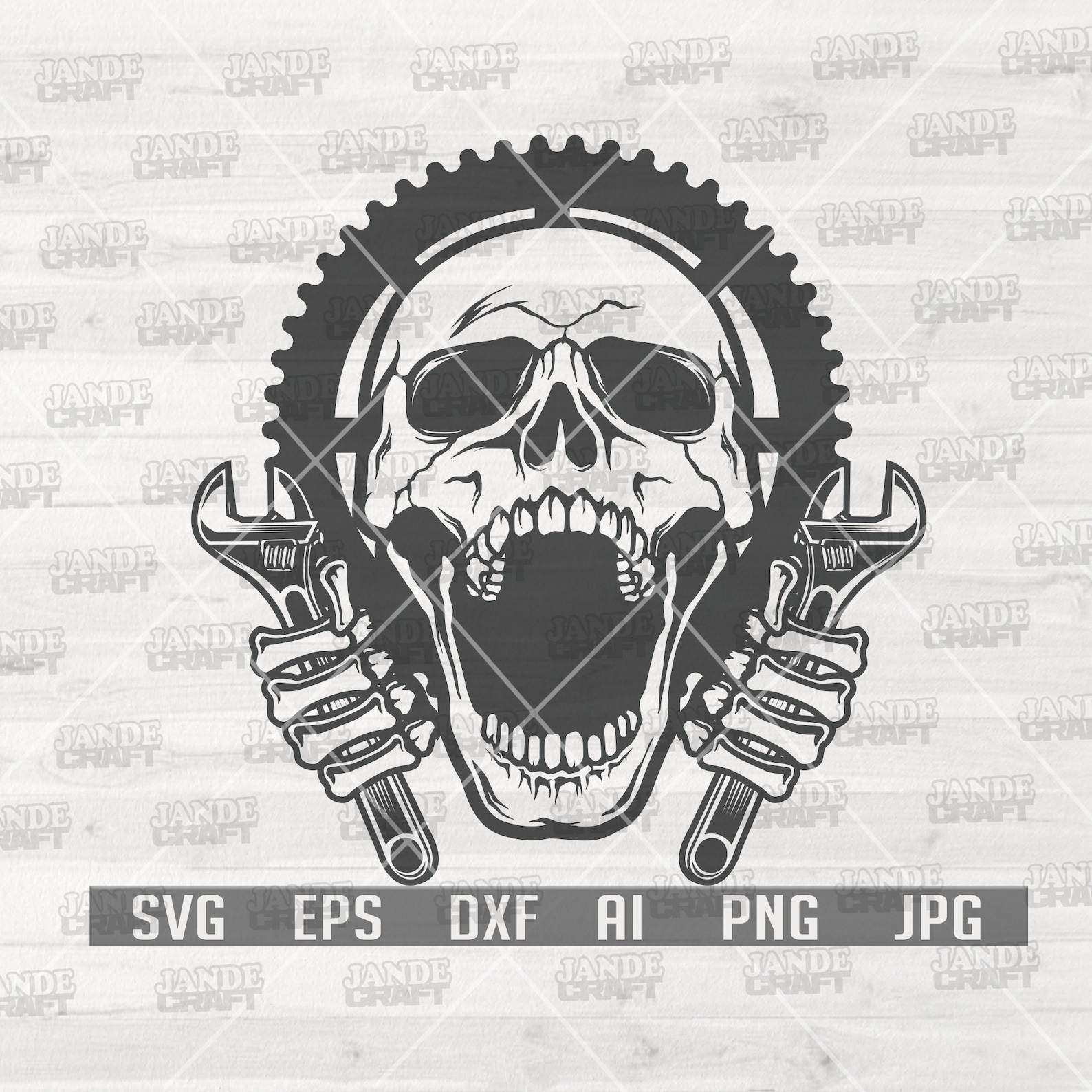 Mechanic Skull Svg Mechanic Clipart Mechanic Skull Cutfile | Etsy