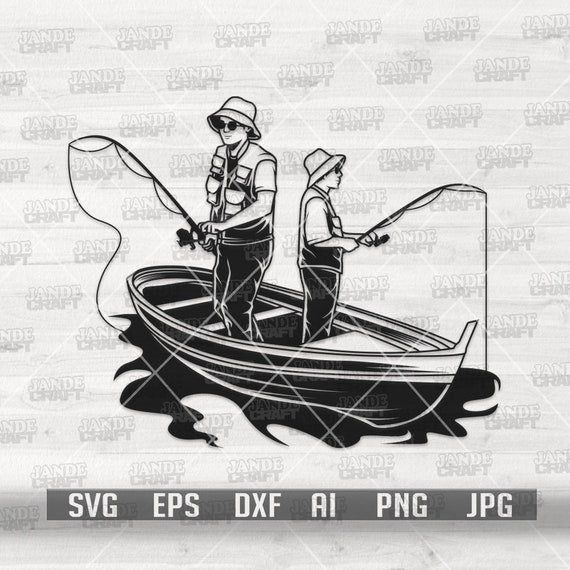 Father and Son Fishing Svg Fishing Clipart Fishing Cutfile | Etsy