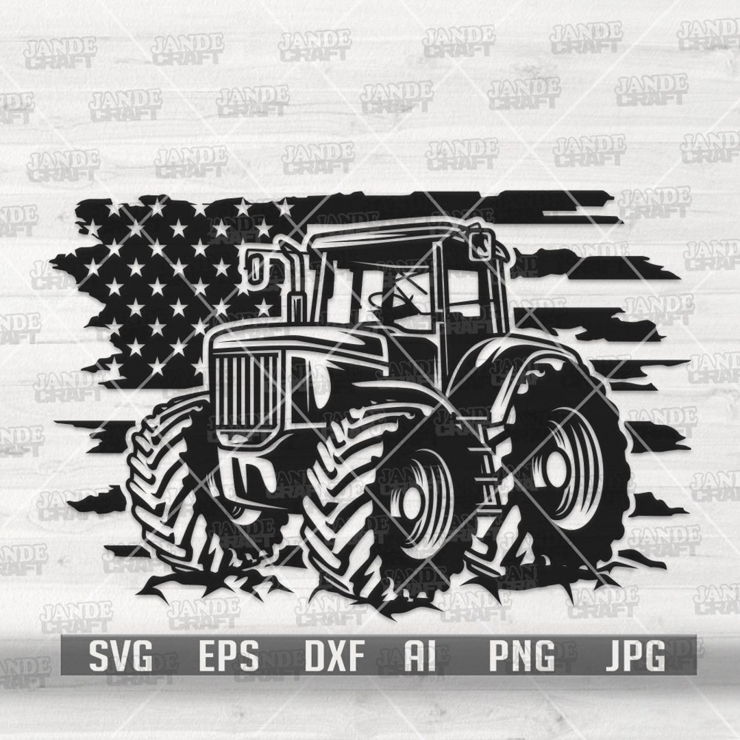 US Tractor Svg | Farmer Dad Owner Clipart | Farming Stencil | Land ...
