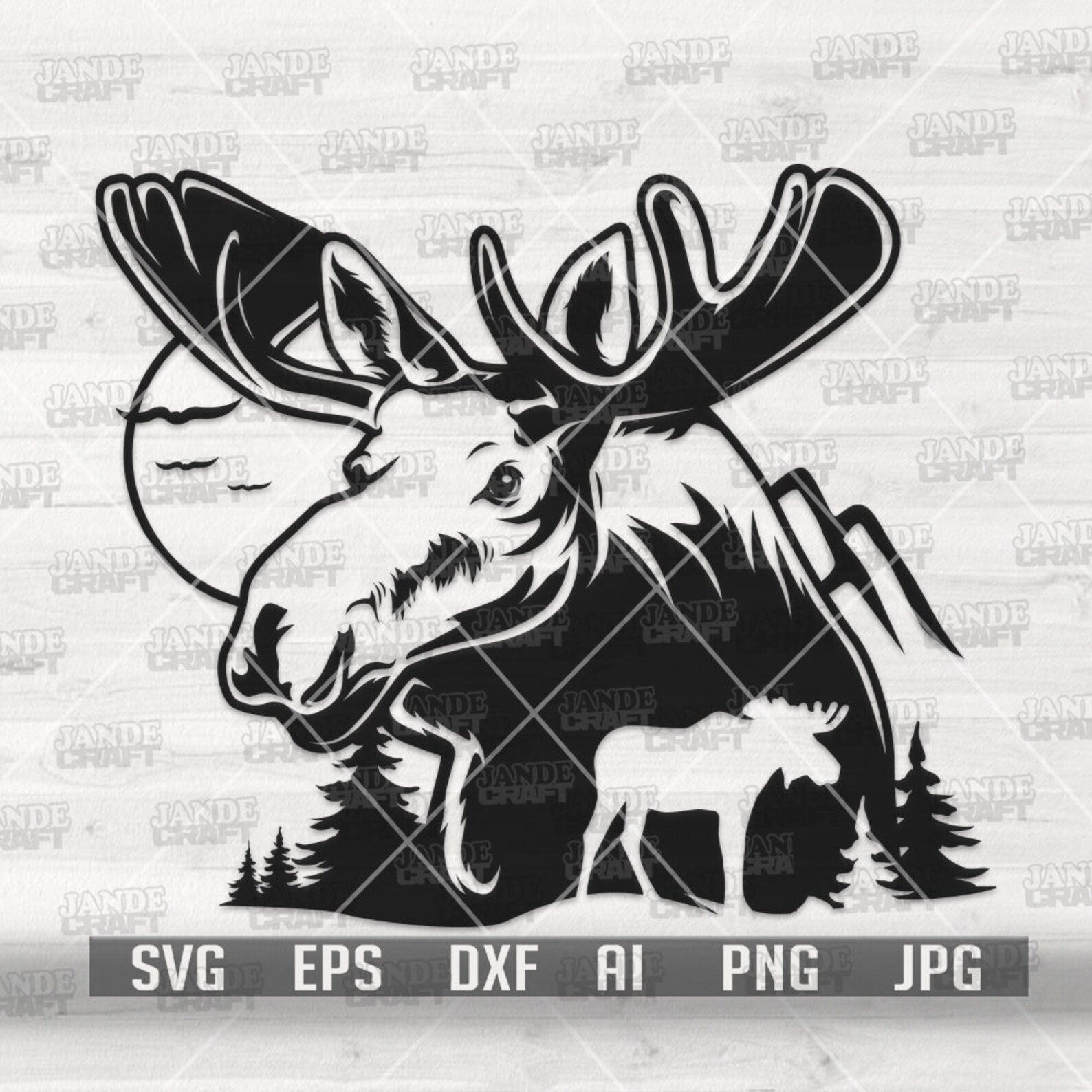 Moose Outdoor Scene Svg | Camping T-shirt Design Png | Campers Life Cut ...