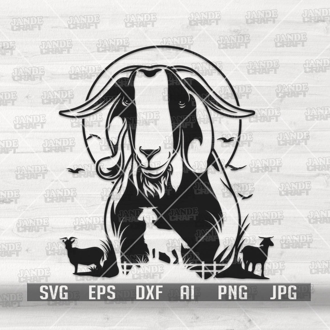 Farm Goat Scene Svg Farm Goat Clipart Goat Cutfile Farm - Etsy