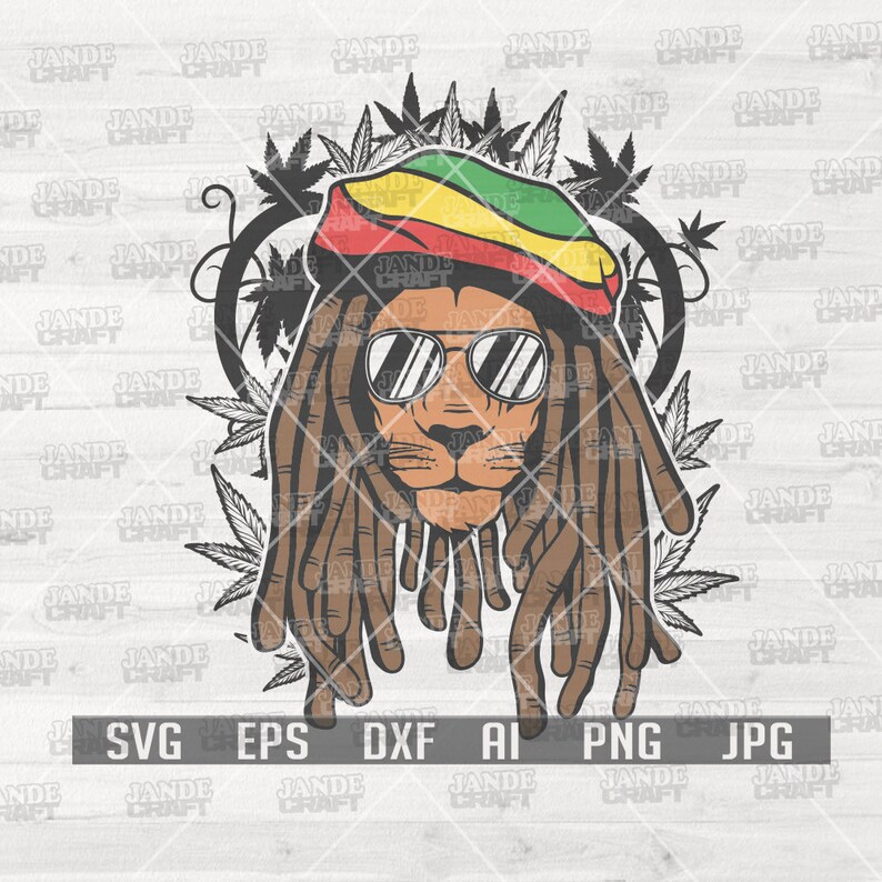Rasta Lion Svg Weed High Animl Cutfile Stoned Wild Dxf - Etsy