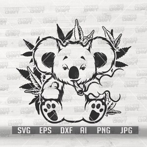 Koala Smoking Joint Svg Koala Smoking Weed Svg Cannabis Svg Marijuana ...