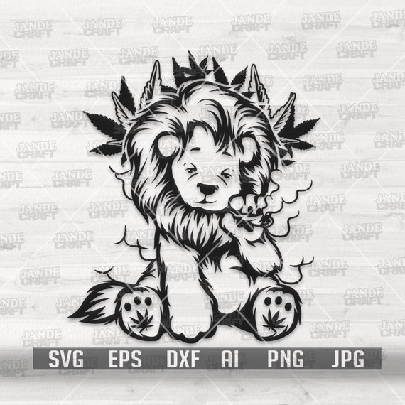 Lion Smoking Joint Svg Cannabis Clipart Marijuana Cut File | Etsy