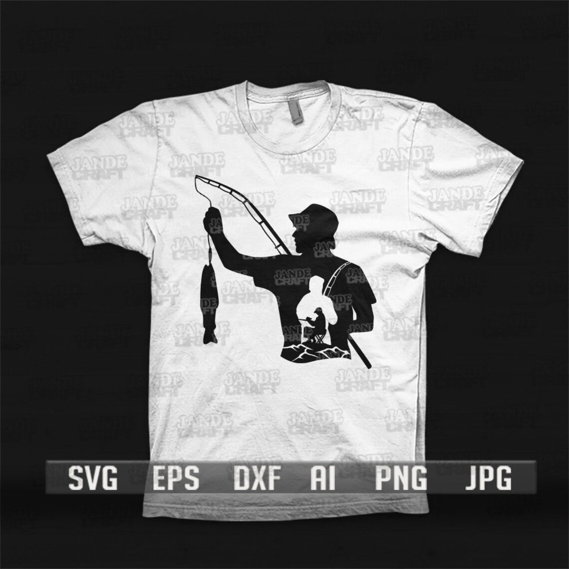Fishing Scene Svg Angling Dad Shirt Png Angler Cut File - Etsy