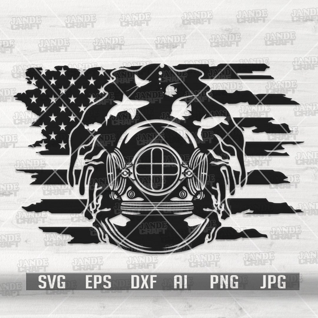 US Scuba Underwater Scene Svg | Marine Life Clipart | USA Mariner ...