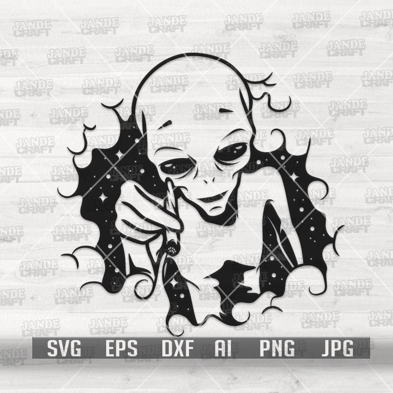 Alien Smoking Weed Svg Outer Space Stencil Smoking Joint - Etsy Australia