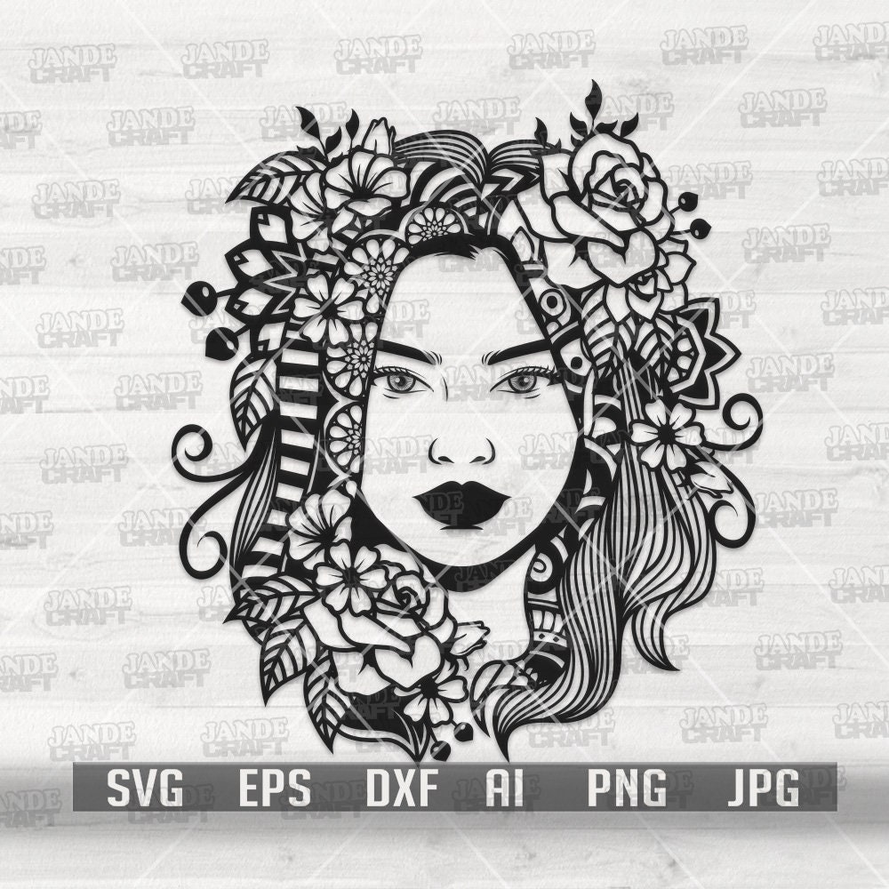 Floral Mandala Girl Svg Flower Sexy Woman Clipart | Etsy