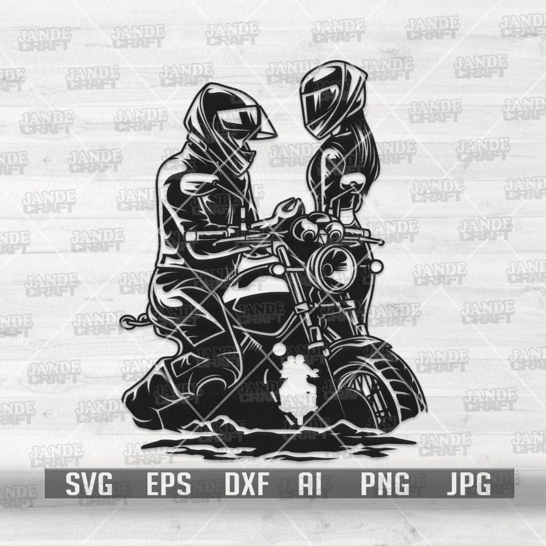 Biker Lovers Svg | Riding in Tandem Clipart | Ride Partners Cut File ...