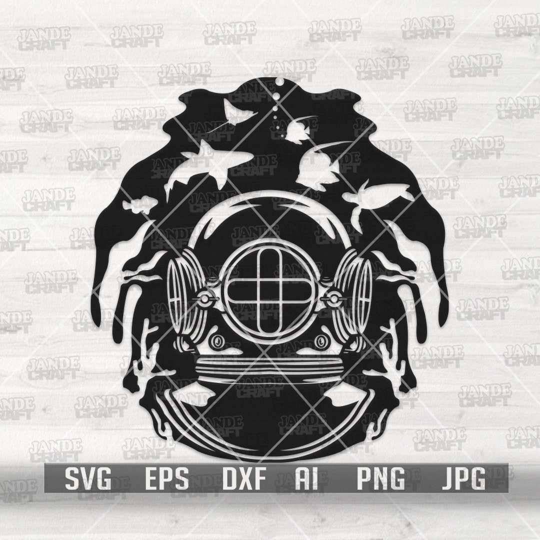 Scuba Underwater Scene Svg | Marine Life Clipart | Mariner Cutfile ...